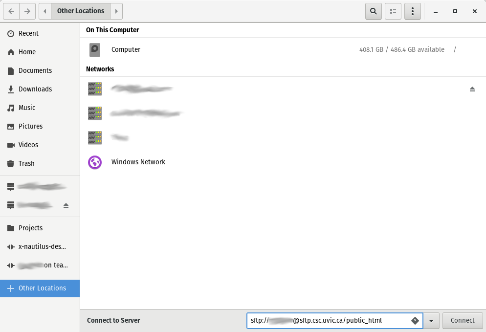 Command line SFTP And Nautilus SFTP On Linux